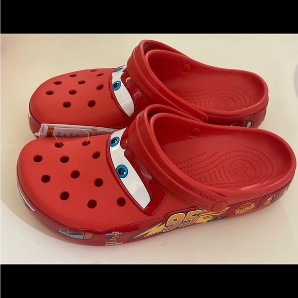 CROCS | Shoes | Kids Red Crocs With Cars Design | Poshmark